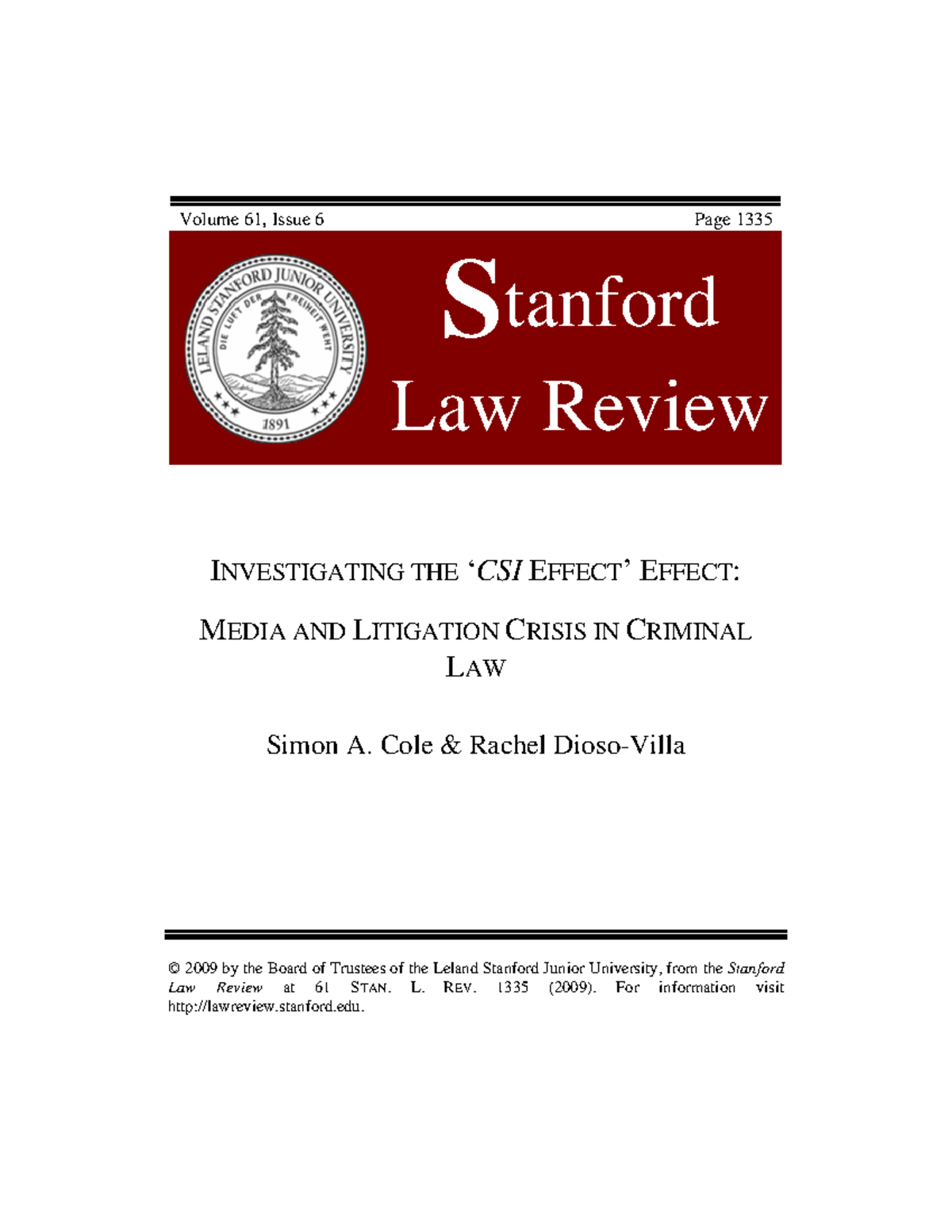 Investigating the 'CSI Effect': Media's Impact on Jury Verdicts in ...