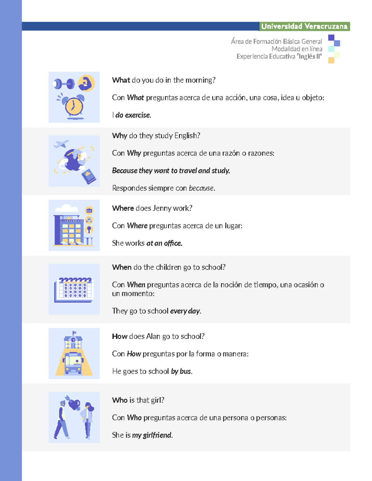 Inglés II - Módulo 1: Preguntas Wh y Respuestas - Studocu