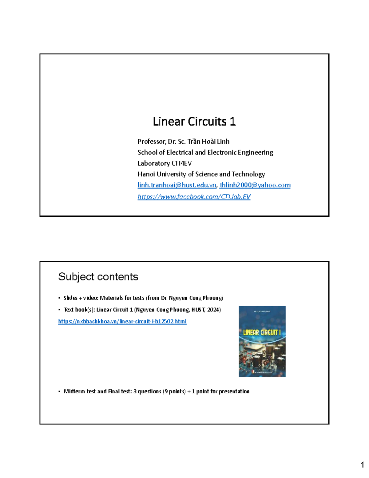 2025.1-LC1 Midterm & Final Exam Study Slides on Linear Circuits - Studocu