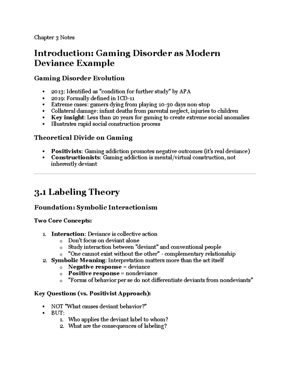 Critical Theories of Deviance: Class, Gender, and Power Dynamics Notes ...