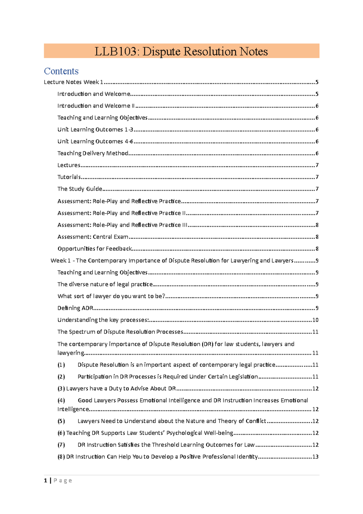 Dispute Resolution Notes exam ready - LLB103: Dispute Resolution Notes ...