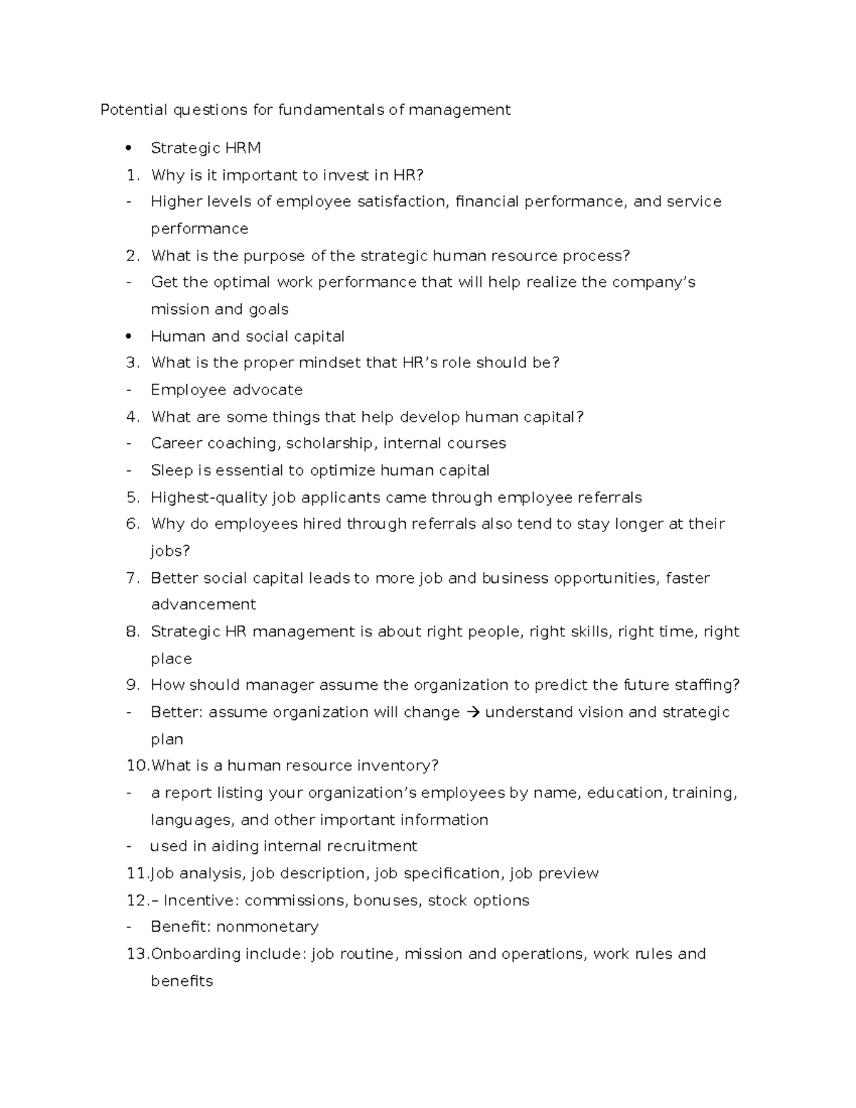 Management Fundamentals: Key Questions for Exam Preparation - Studocu