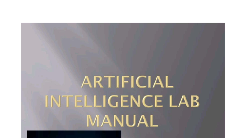 AD3311 Artificial Intelligence Lab Manual by R. Sivarajani - Studocu