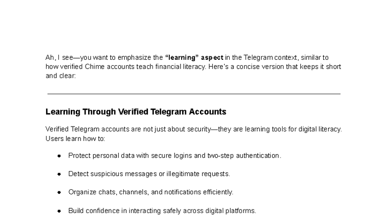 Learning Digital Literacy via Verified Telegram Accounts - Studocu