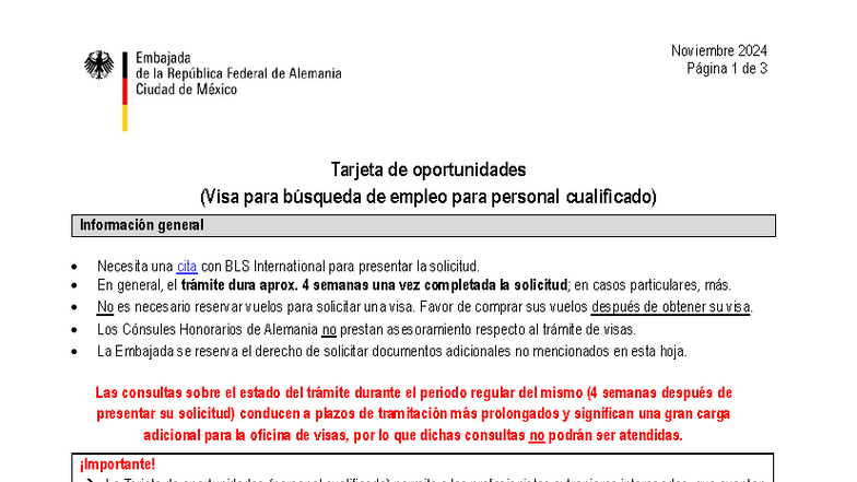 Tarjeta de Oportunidades para Personal Cualificado - Noviembre 2024 ...