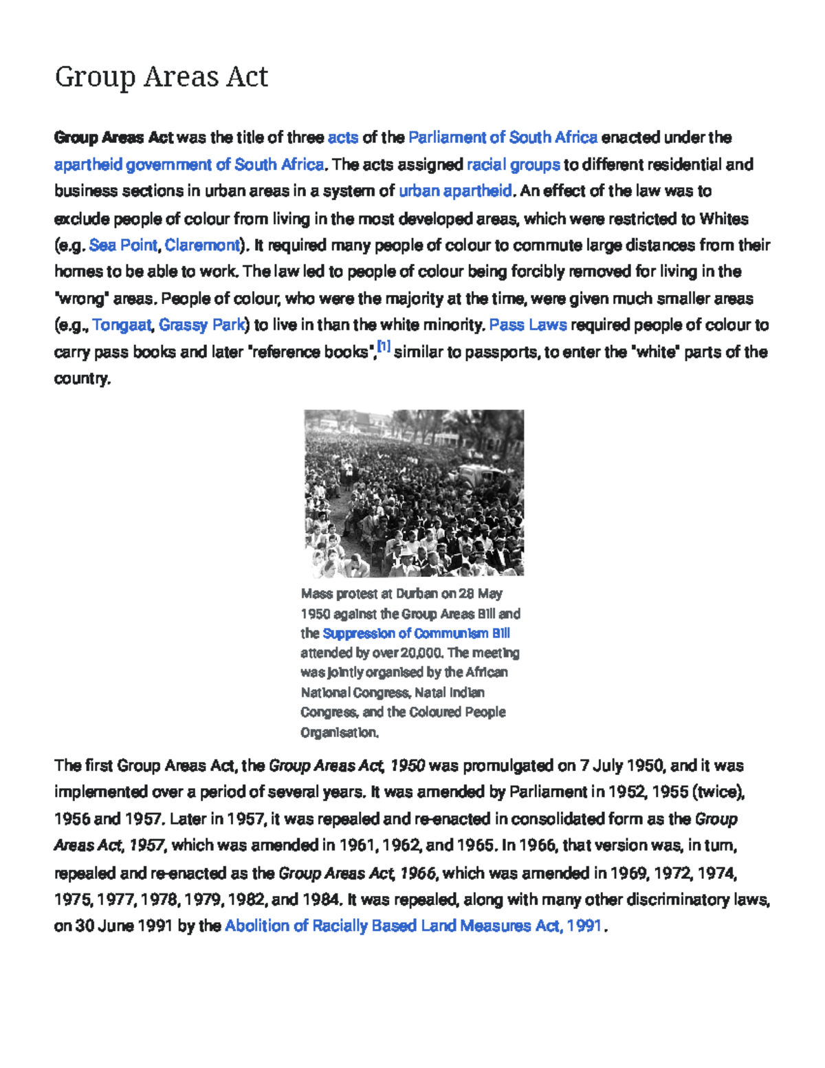 Group Areas Act - Wikipedia - Group Areas Act Group Areas Act was the ...