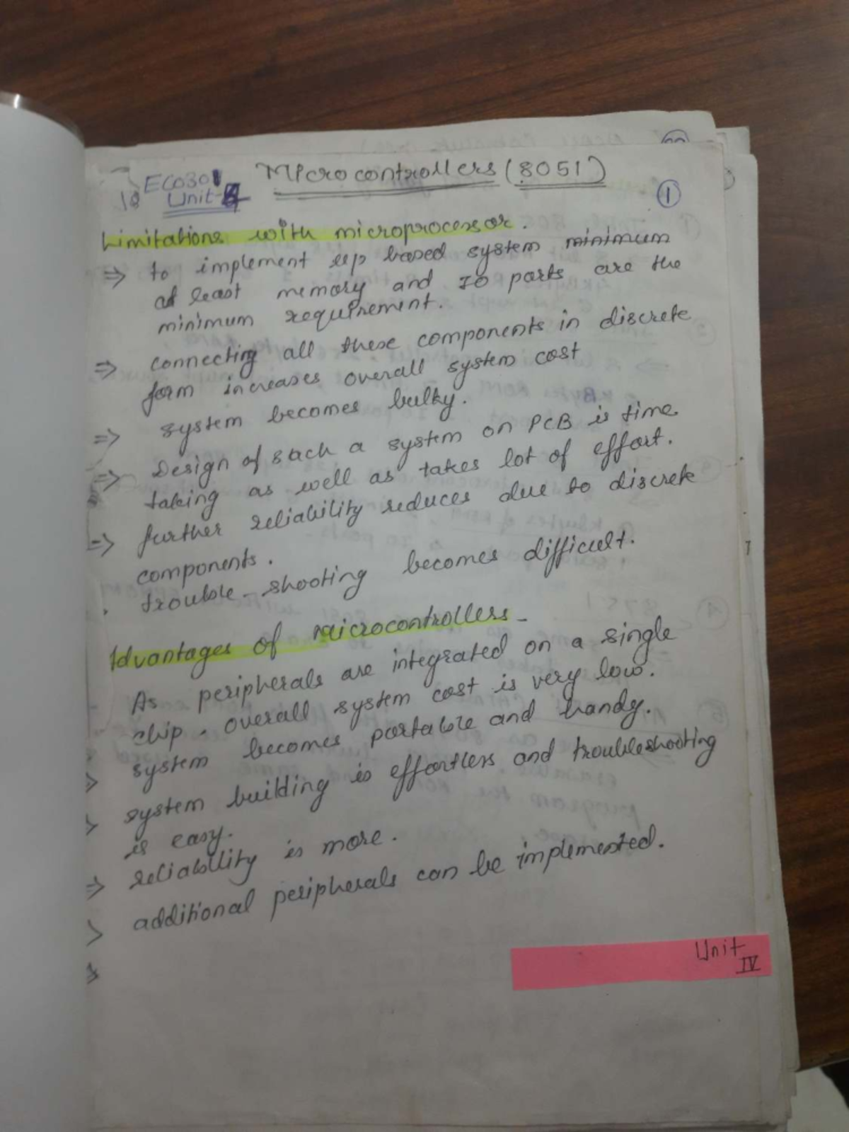 EC030 18 Unit 4 Microcontrollers (8051) Overview and Limitations - Studocu