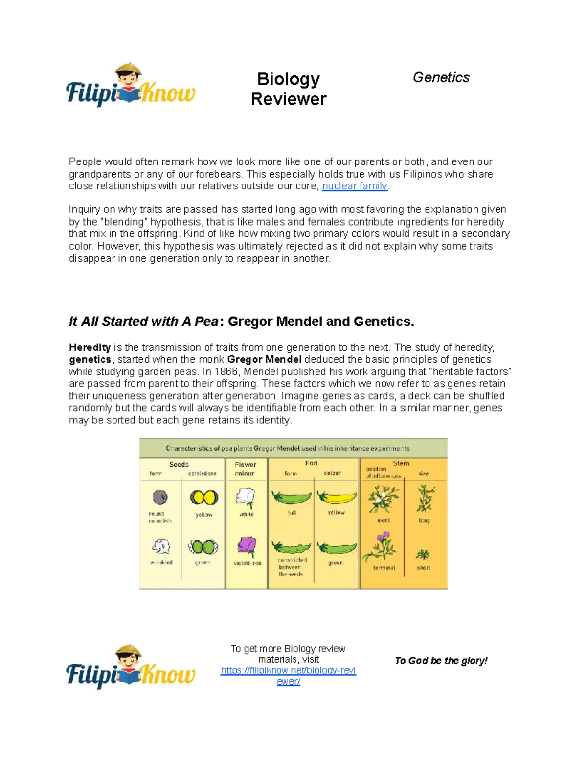Genetics Biology Reviewer: Insights into Heredity and Mendelian ...