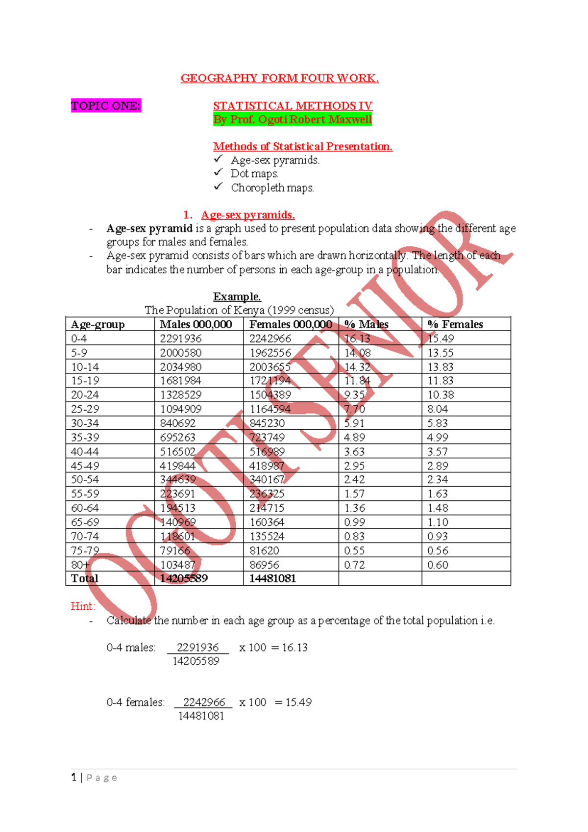 Geog Bk4 - Mr. Ogoti R - Statistical Methods in Geography Notes - Studocu