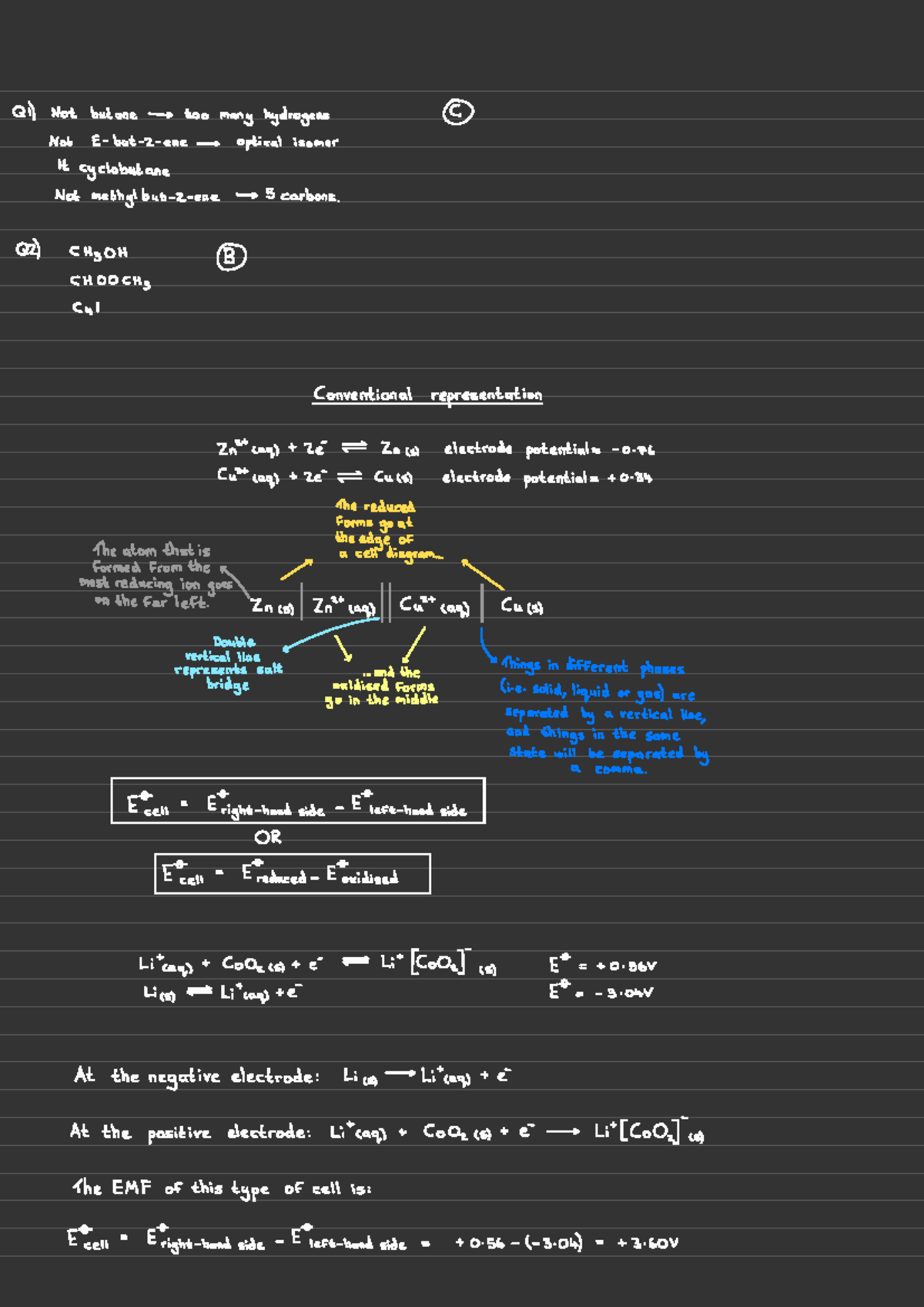 Electrode Potential and Isomer Representation in Chemistry - Studocu
