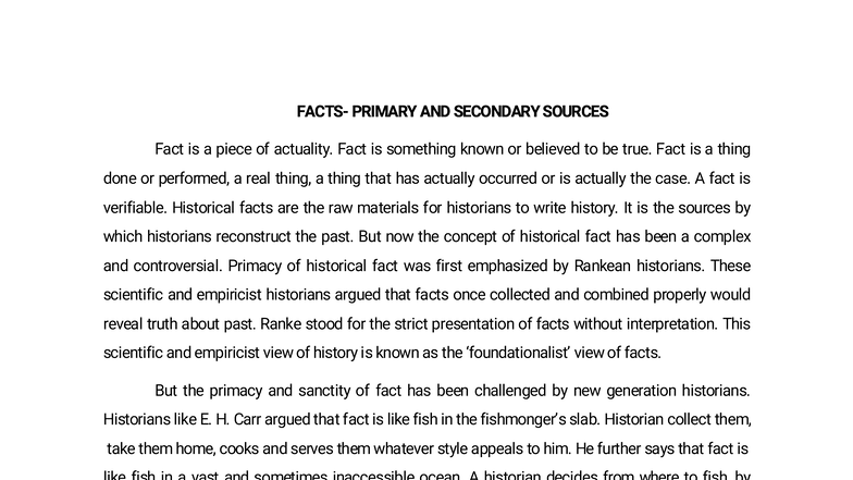 HIST 101: Understanding Primary and Secondary Sources in History - Studocu