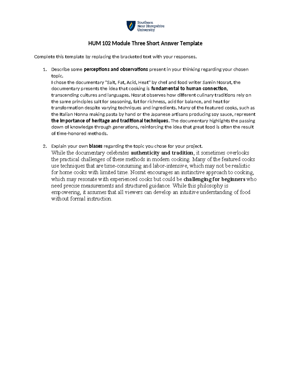 Humity self, mod 3 - i got an A - HUM 102 Module Three Short Answer ...