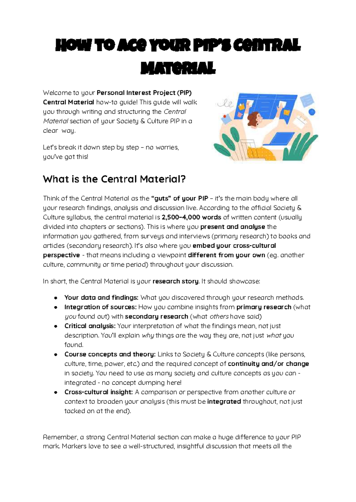 How to Ace Your Society Culture PIP Central Material Guide - Studocu