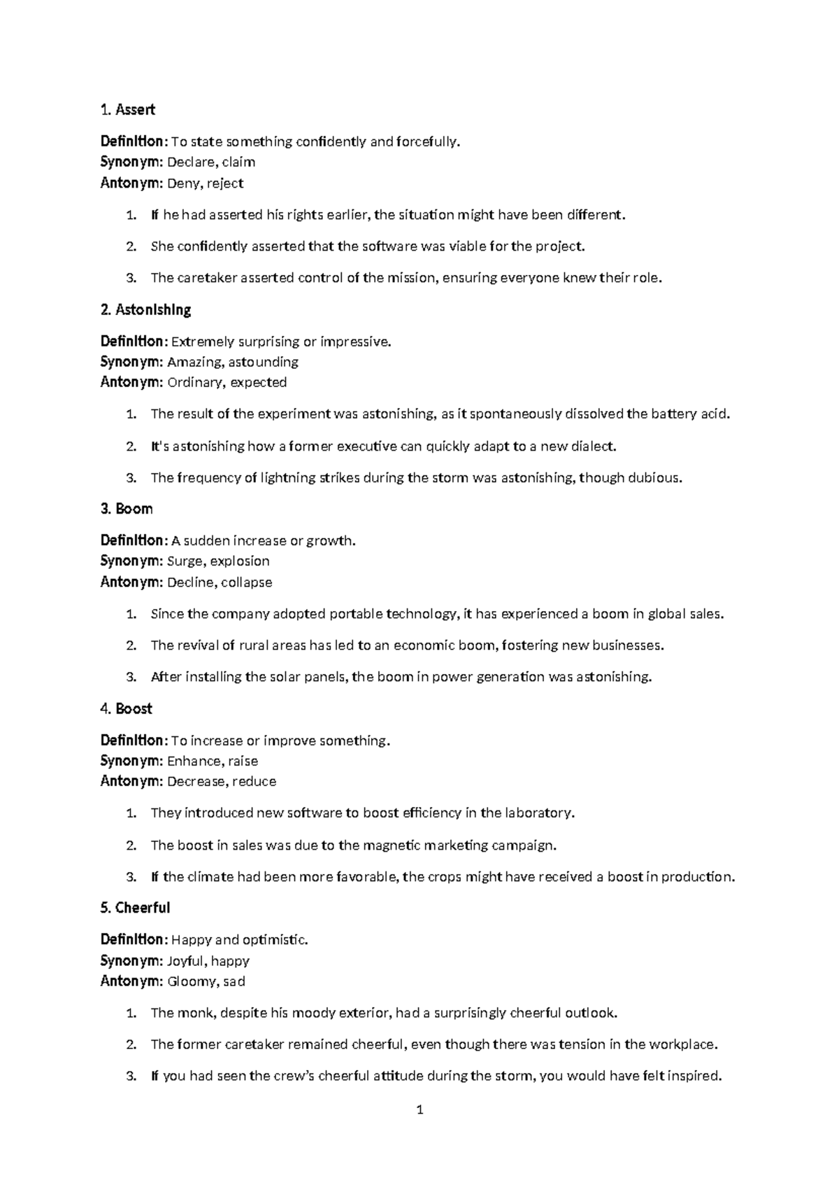 "ENG 101: Vocabulary Definitions and Examples for Final Exam" - Studocu