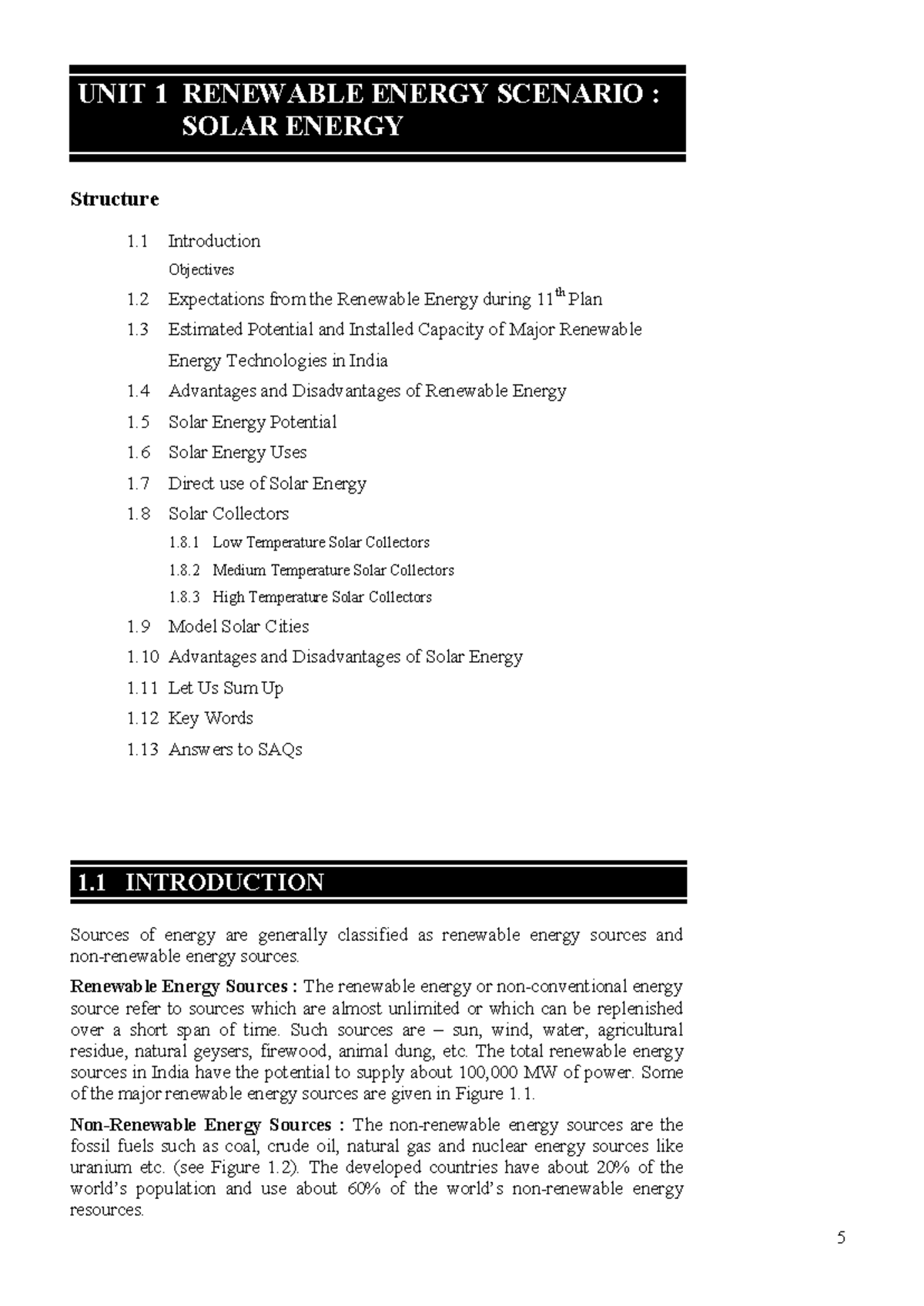 Unit 1 - Overview of Renewable Energy Sources and Solar Power - Studocu