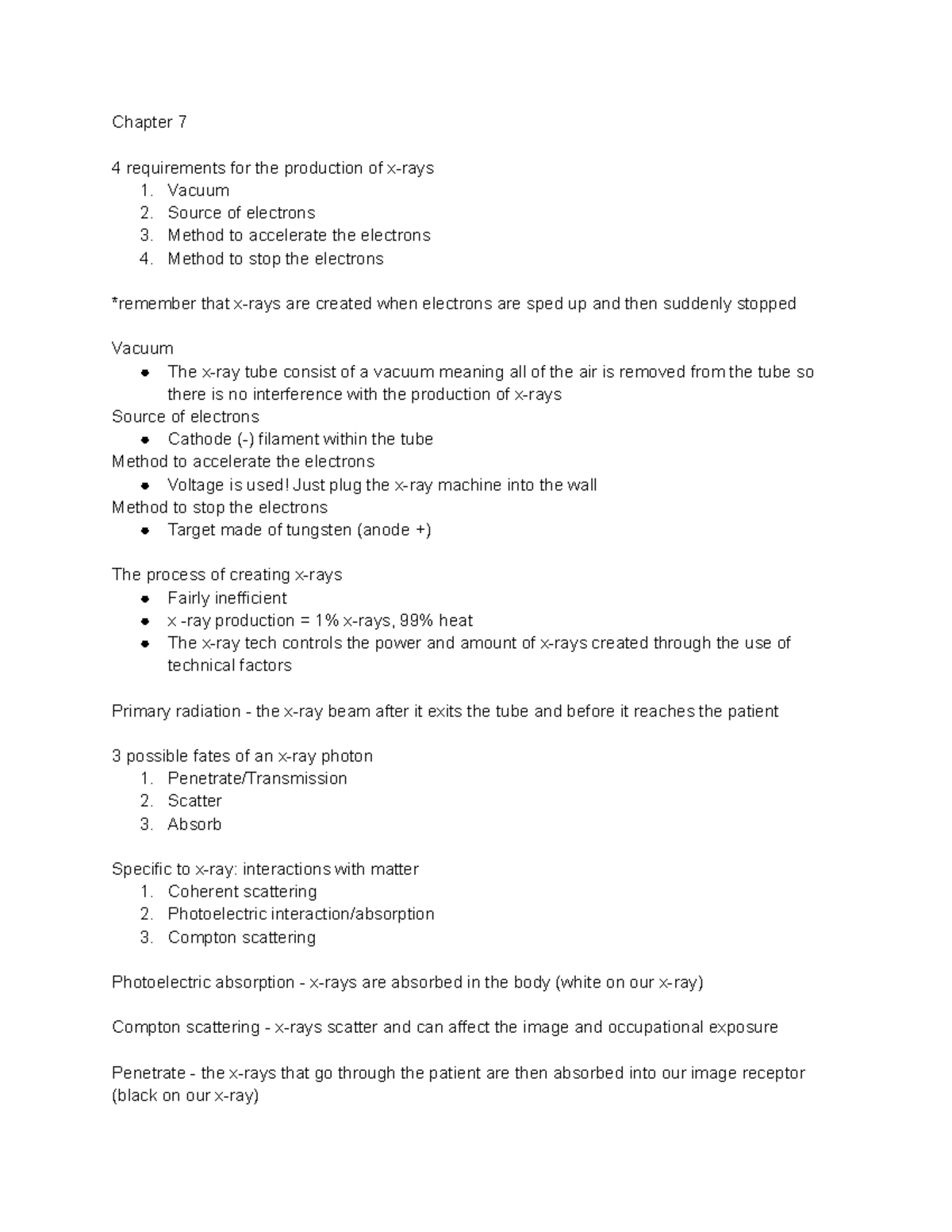 RAD 303 Radiography Exam 3 Study Guide: X-Ray Production and Safety ...