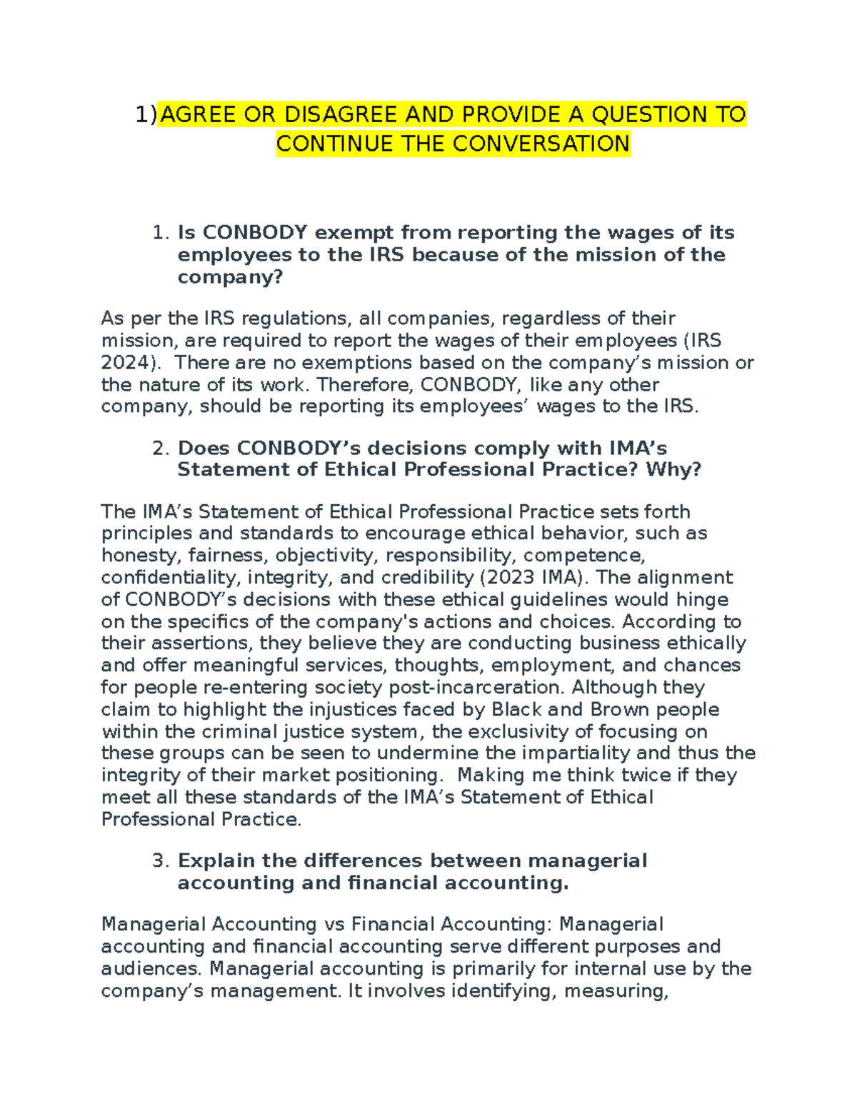 DOC6 - Give insight on doctrines - 1)AGREE OR DISAGREE AND PROVIDE A ...