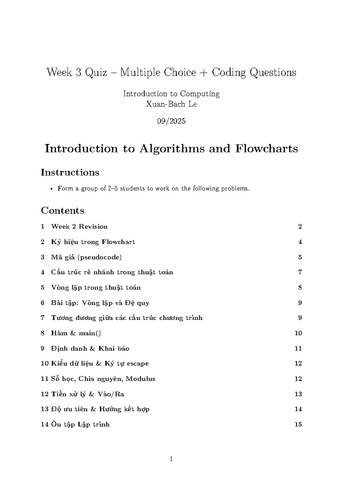 Week 3 Quiz MCQ on Coding: Intro to Computing & Algorithms - Studocu