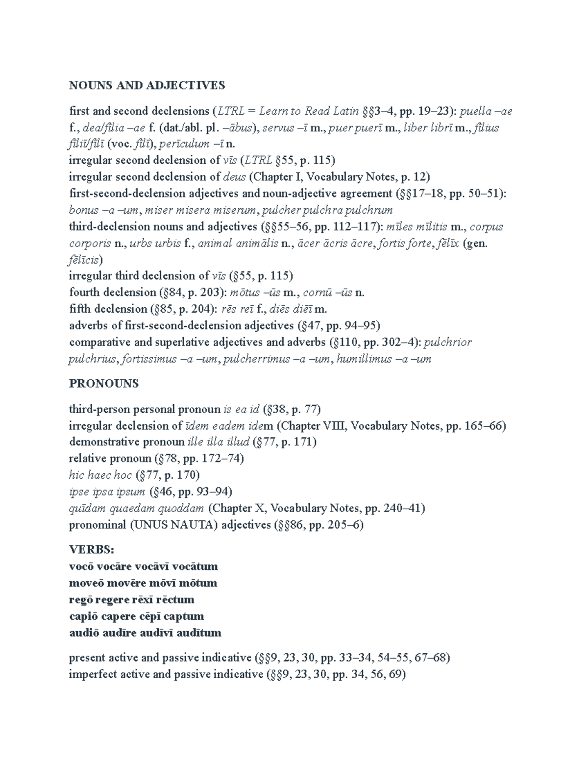 Latin 3H: Comprehensive Study Guide on Nouns, Adjectives, and Syntax ...