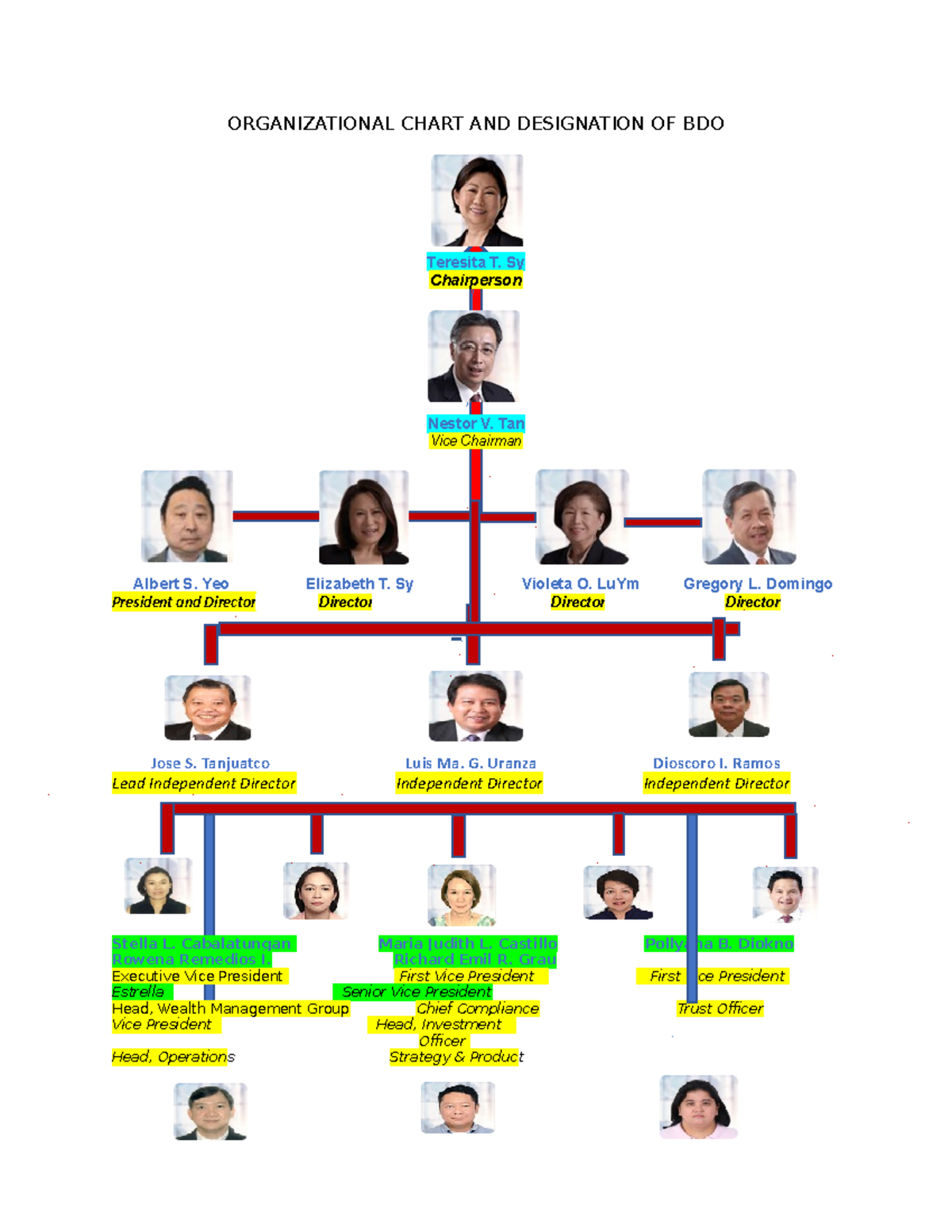 BDO Organizational Chart and Designations Overview - Studocu