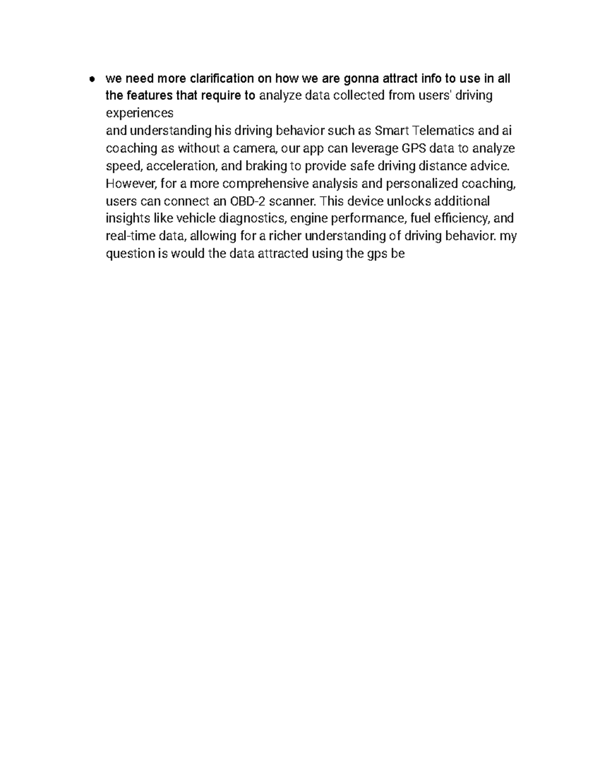 Clarification on Data Attraction for Smart Telematics Analysis - Studocu