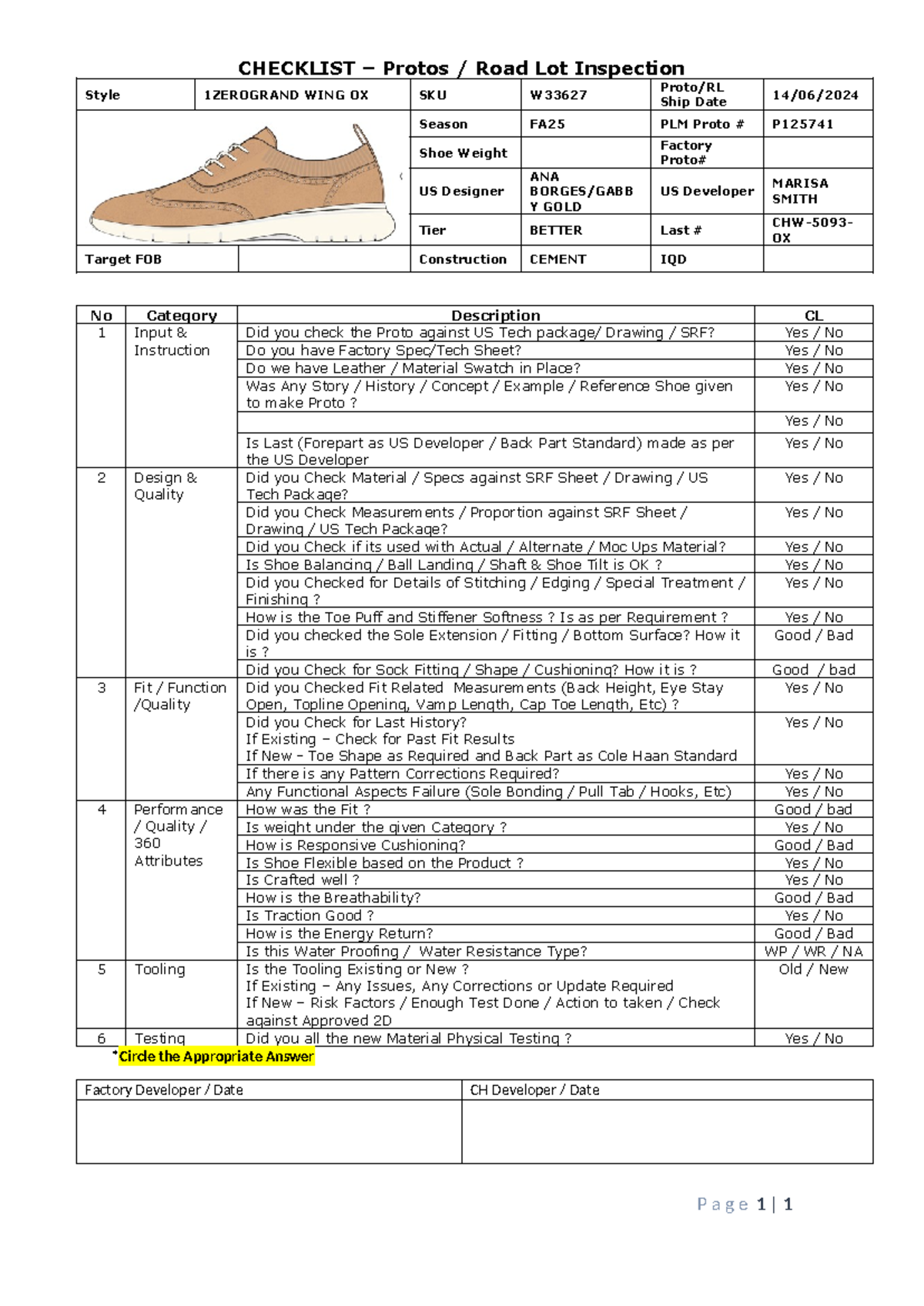 Check List for Proto Inspection - 2) Protos/RL - 18-Oct-20 - Studocu