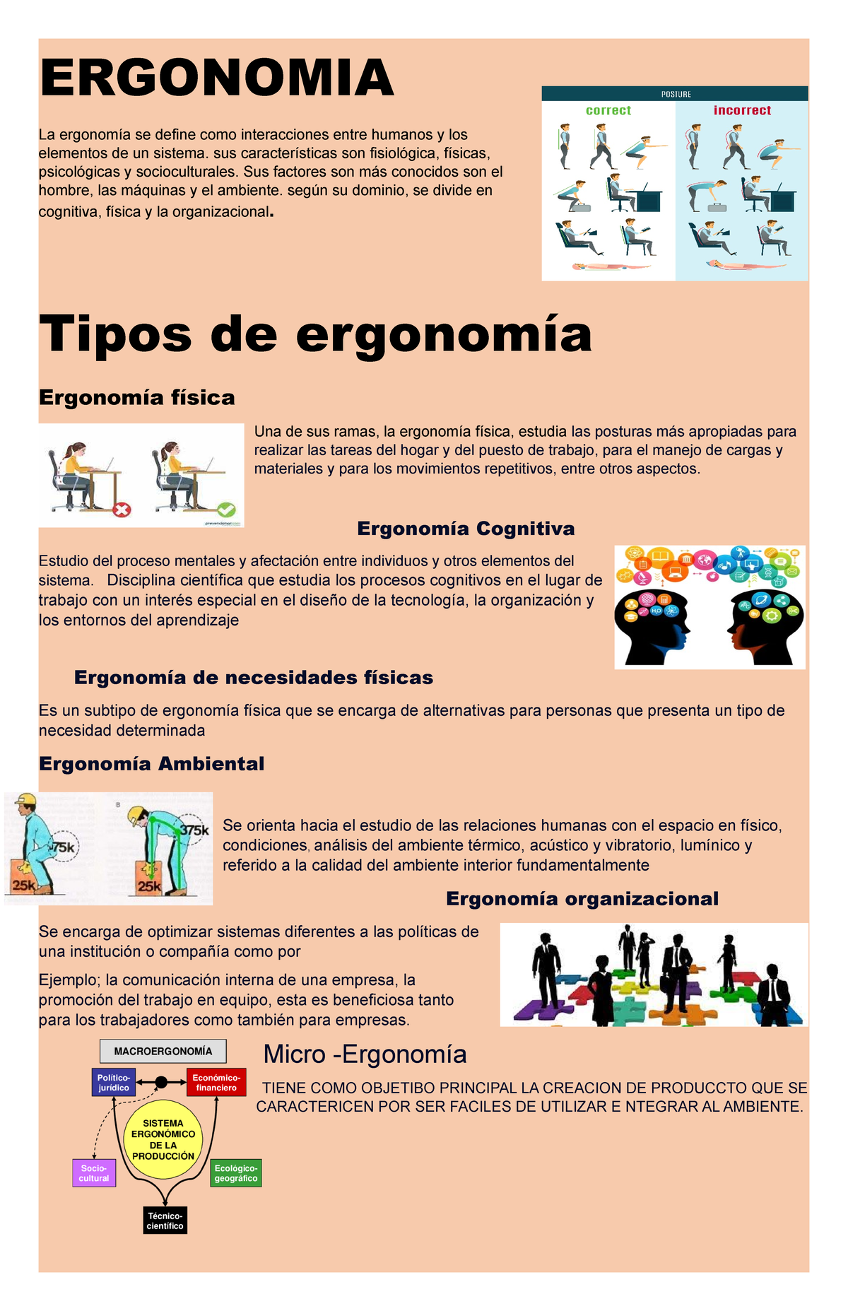 Ergonomía - Resumen de conceptos y tipos (Resumen ERGO 101) - Studocu