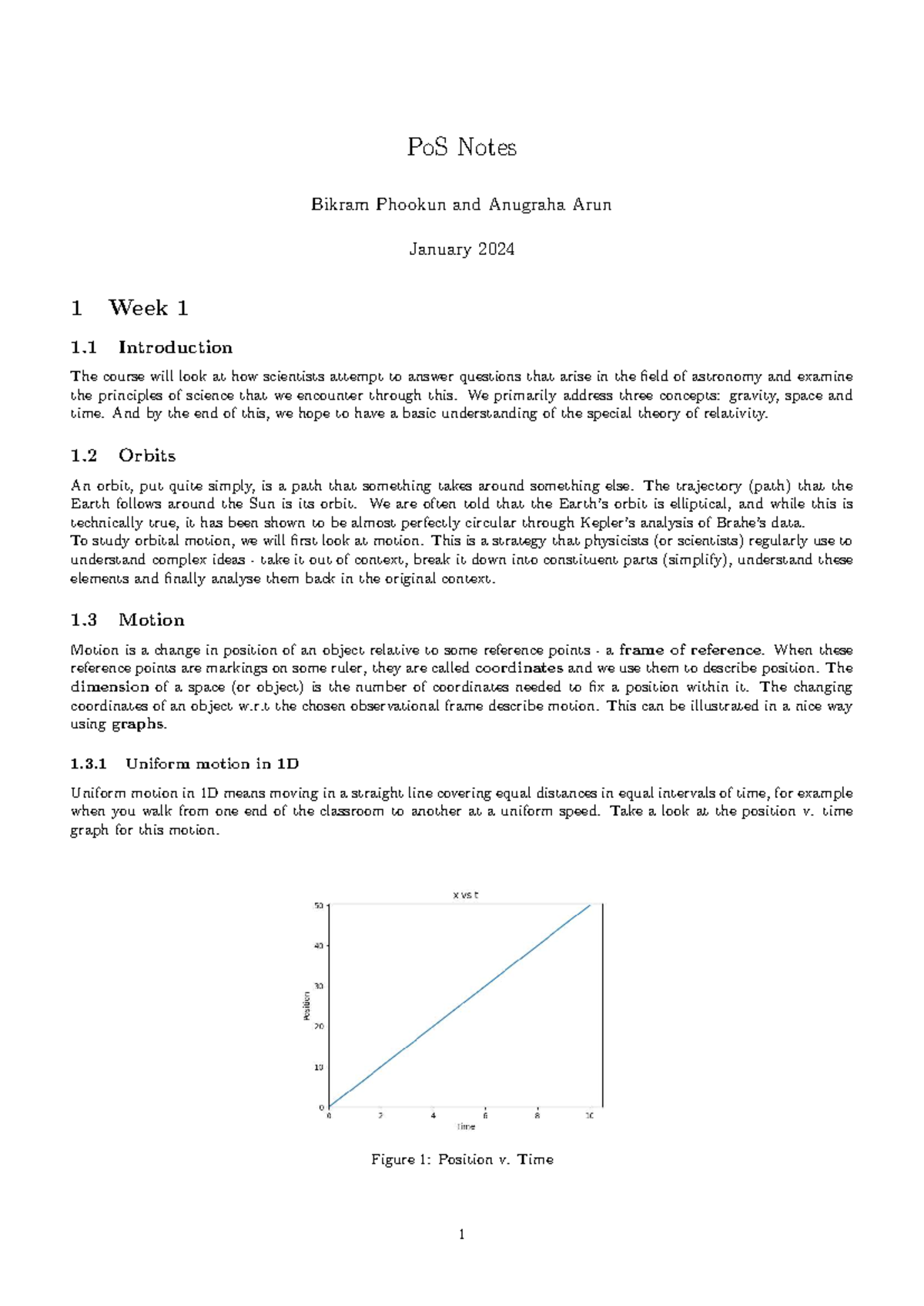 PoS Notes: Introduction to Gravity, Space, and Motion Concepts - Studocu