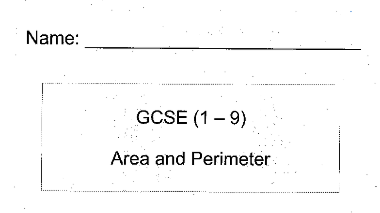 GCSE (1 9) Area and Perimeter Practice Questions - Studocu
