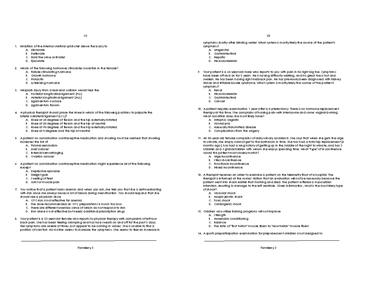 Fortinberry-2 - a book review - Inhibition of the internal urethral ...