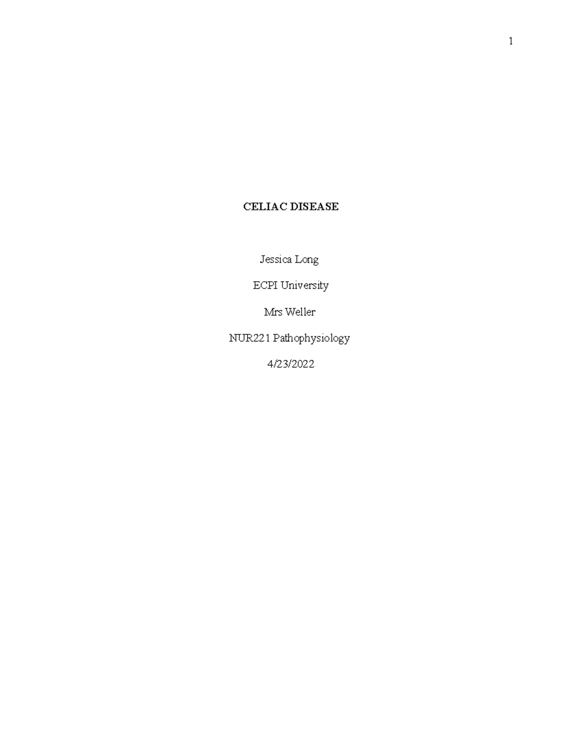 NUR221 Celiac Disease Case Study Analysis and Findings - Studocu