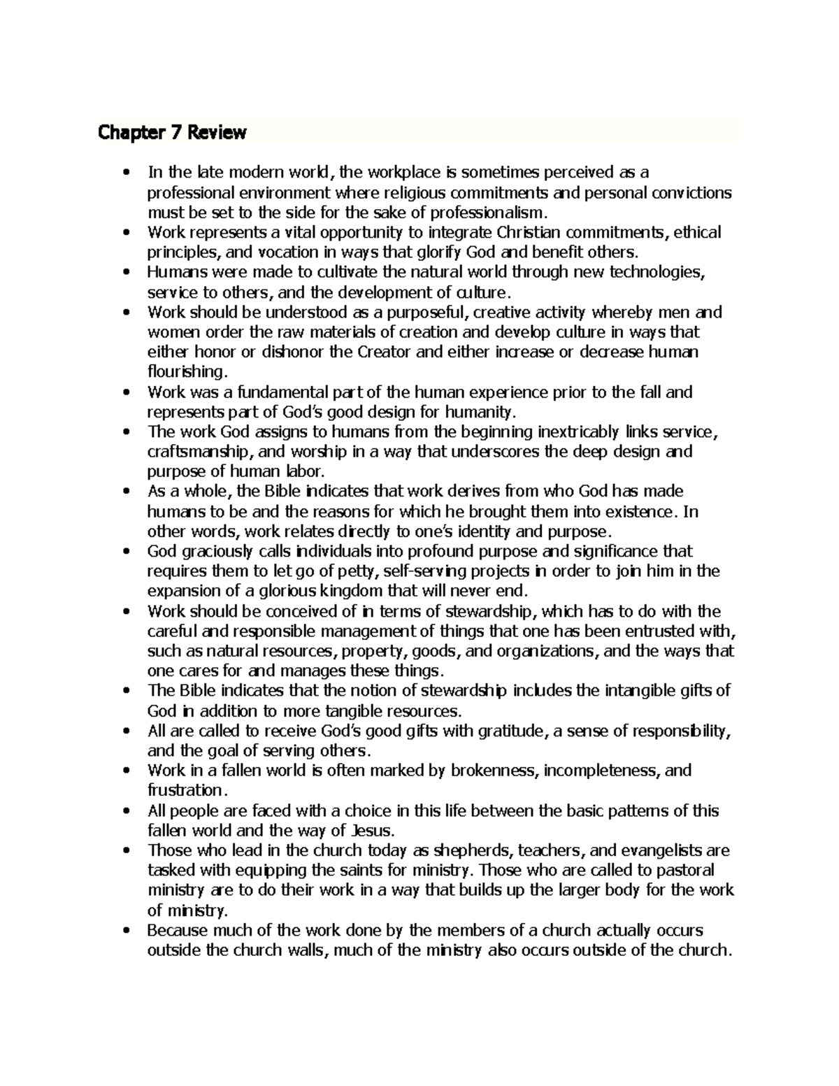 Week 6 Chapter 7 - ... - Chapter 7 Review In the late modern world, the ...