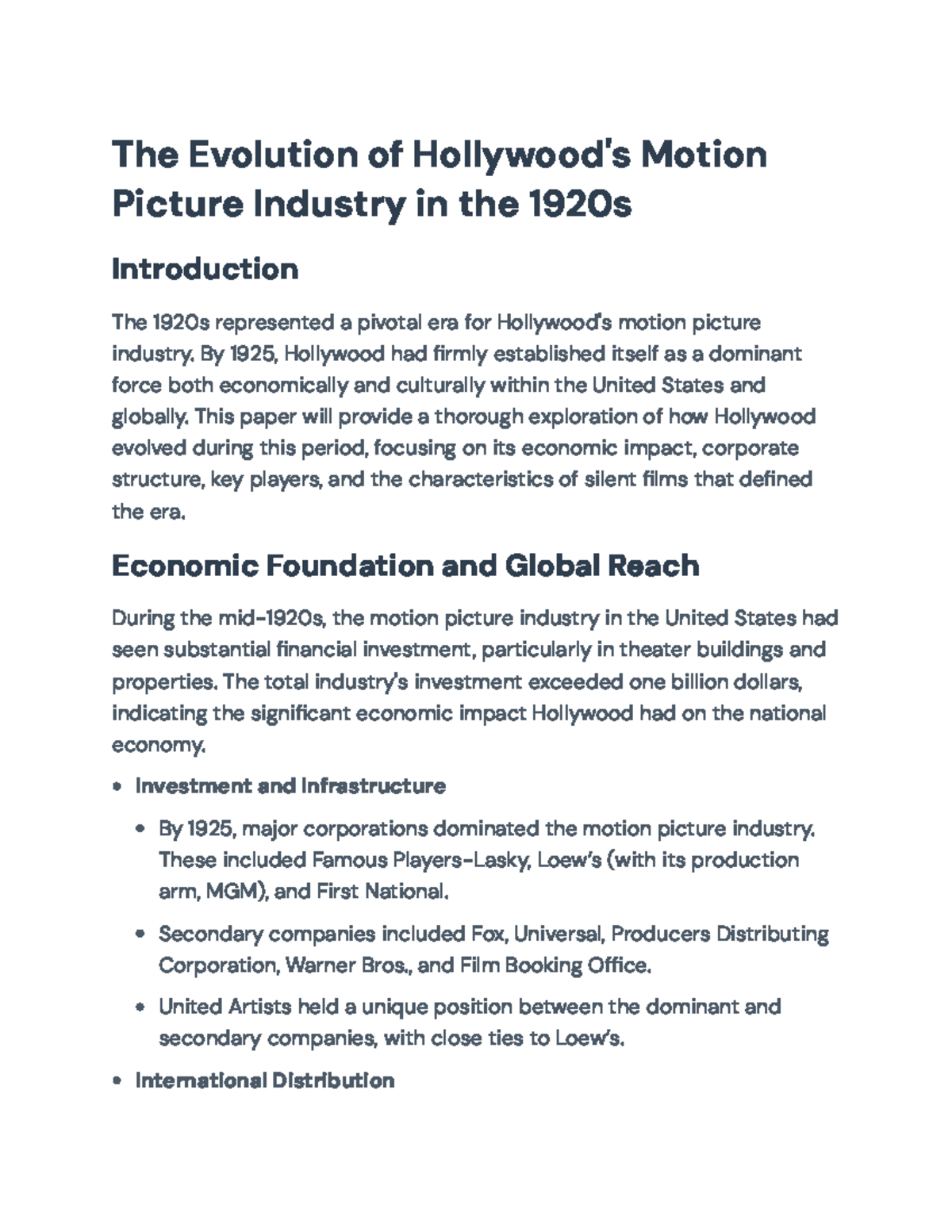 The Evolution of Hollywood's Motion Picture Industry: 1920s Insight ...