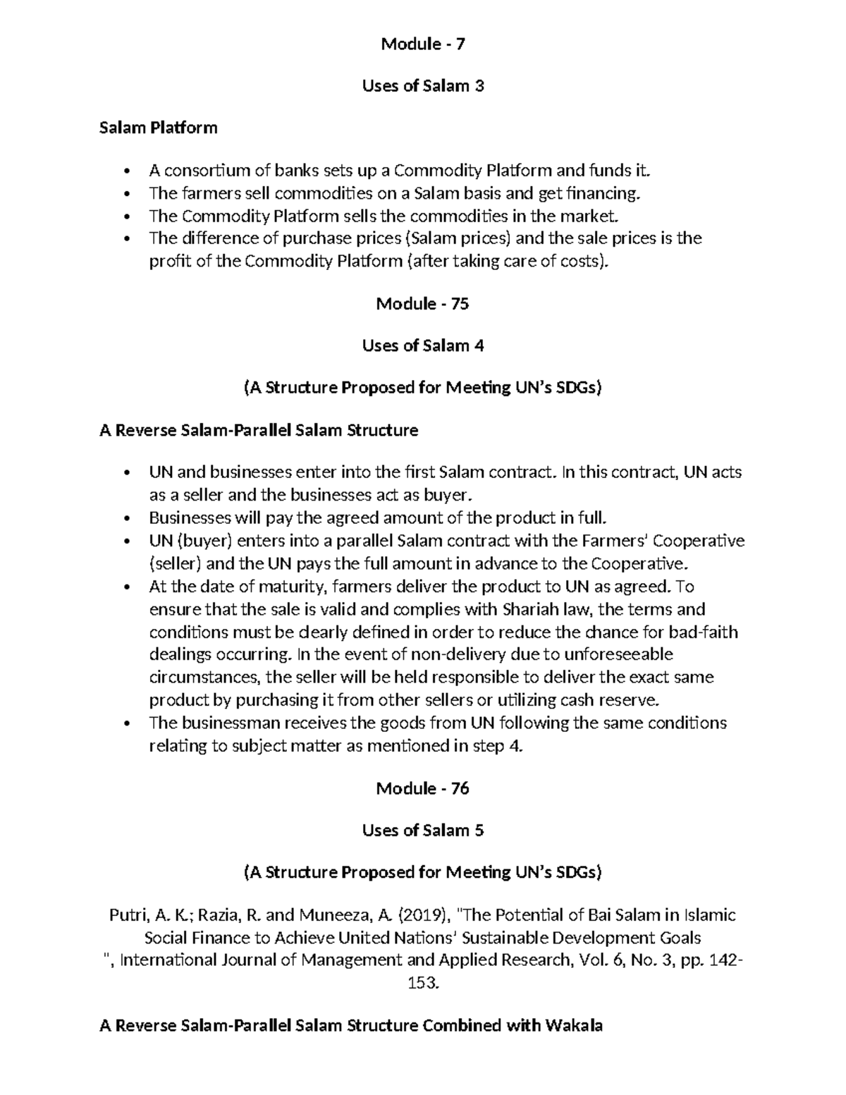 Islamic Finance Insights: Modules 7-15 on Salam and Sukuk Structures ...