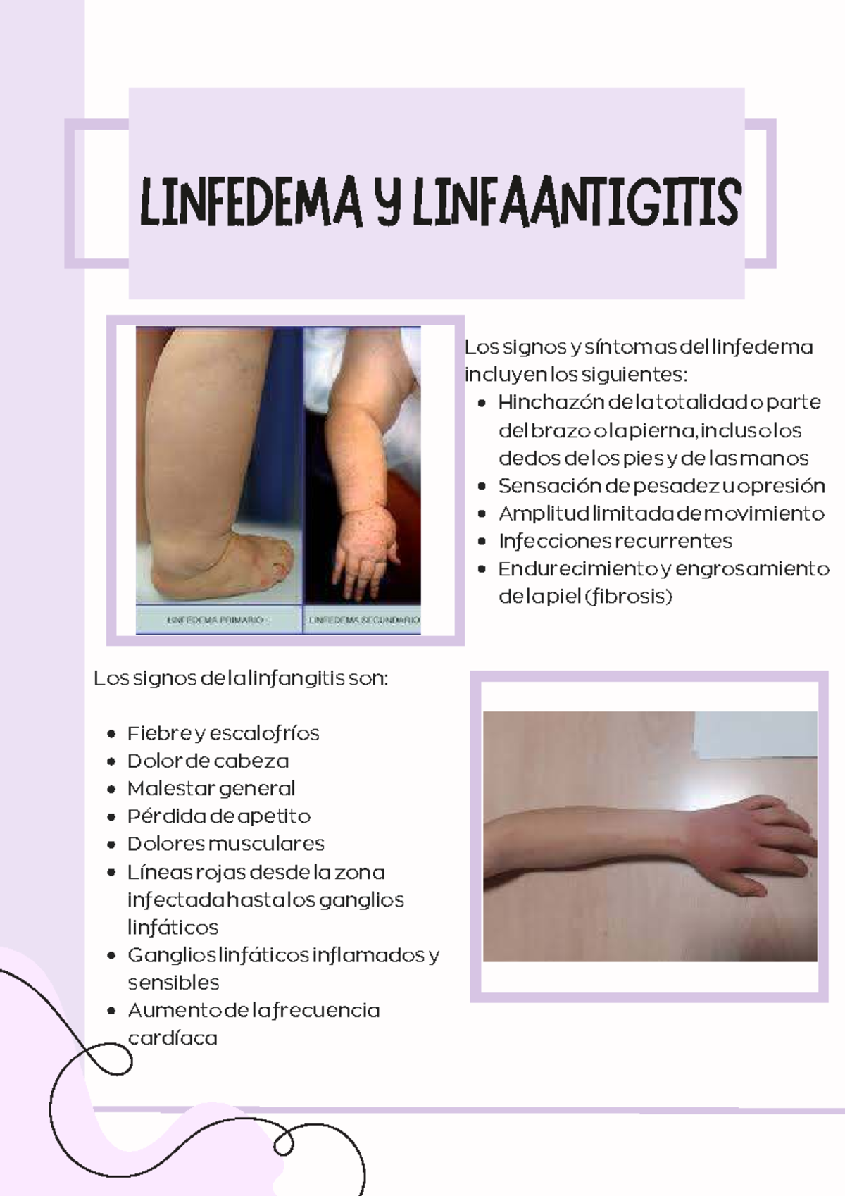 Apuntes de Patología: Linfedema, Linfangitis y Síndromes Cava - Studocu