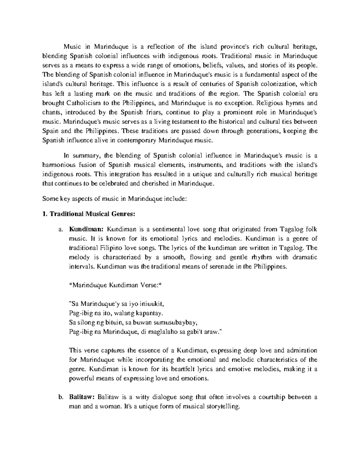 Marinduque Music Study: Cultural Influences & Traditions Explained ...