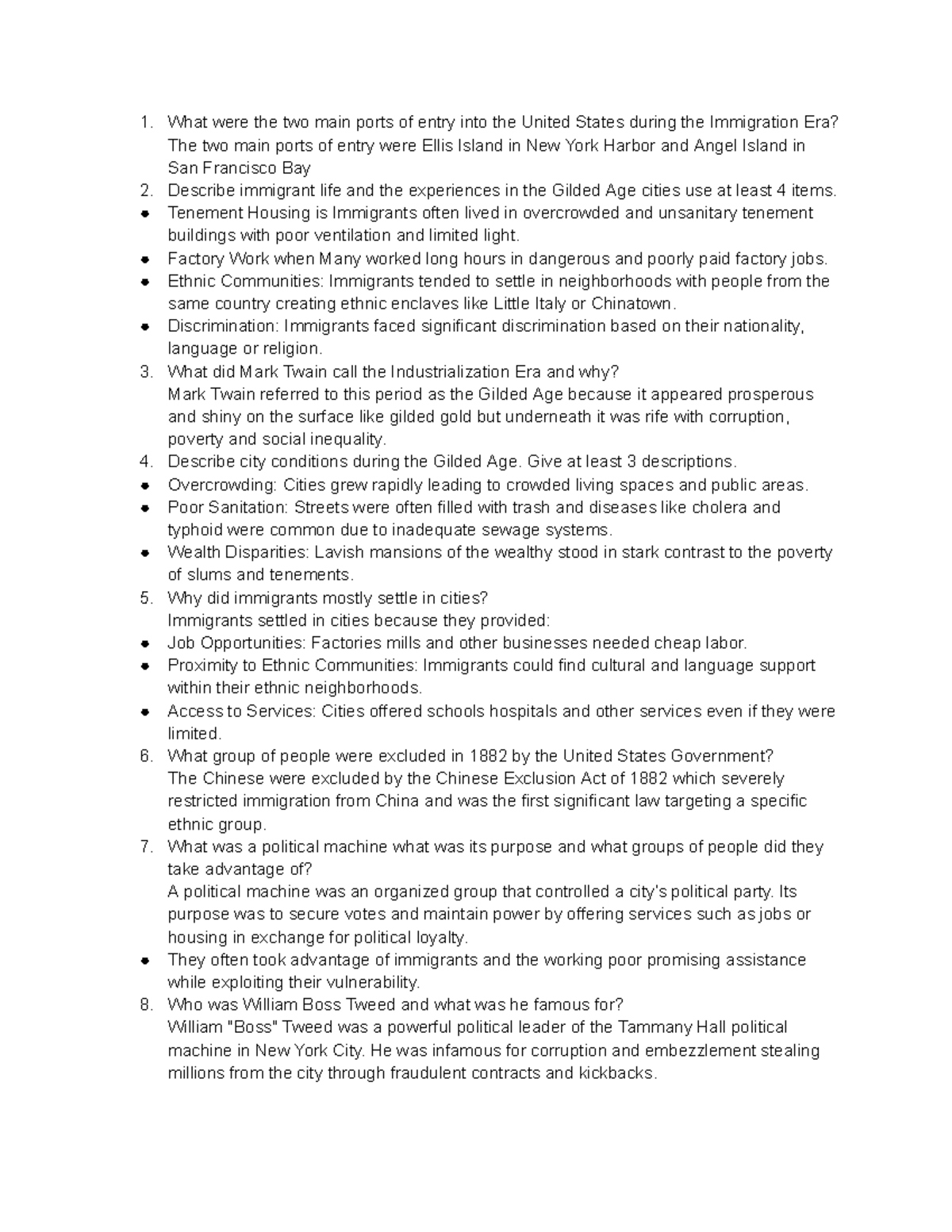 Key Questions on Immigration & Urbanization: Insights from the Gilded ...