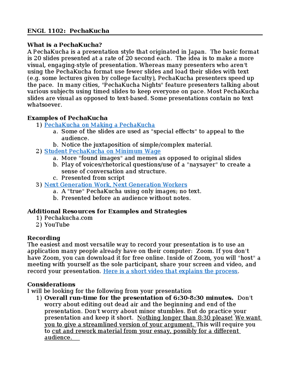ENGL 1102: Understanding PechaKucha Presentation Style - Studocu