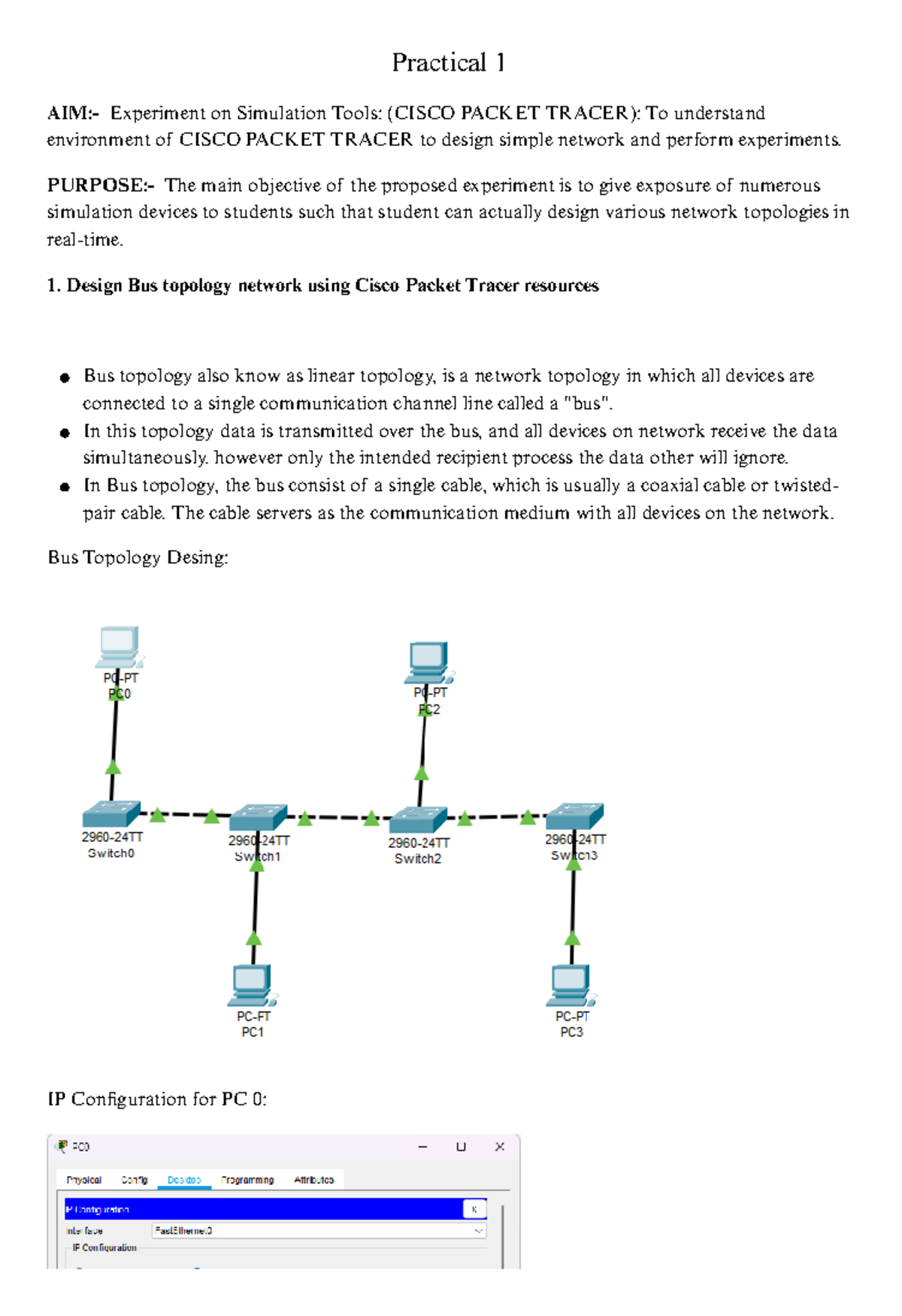 Practical 1 - Practical 1 AIM:- Experiment on Simulation Tools: (CISCO PACKET TRACER): To ...