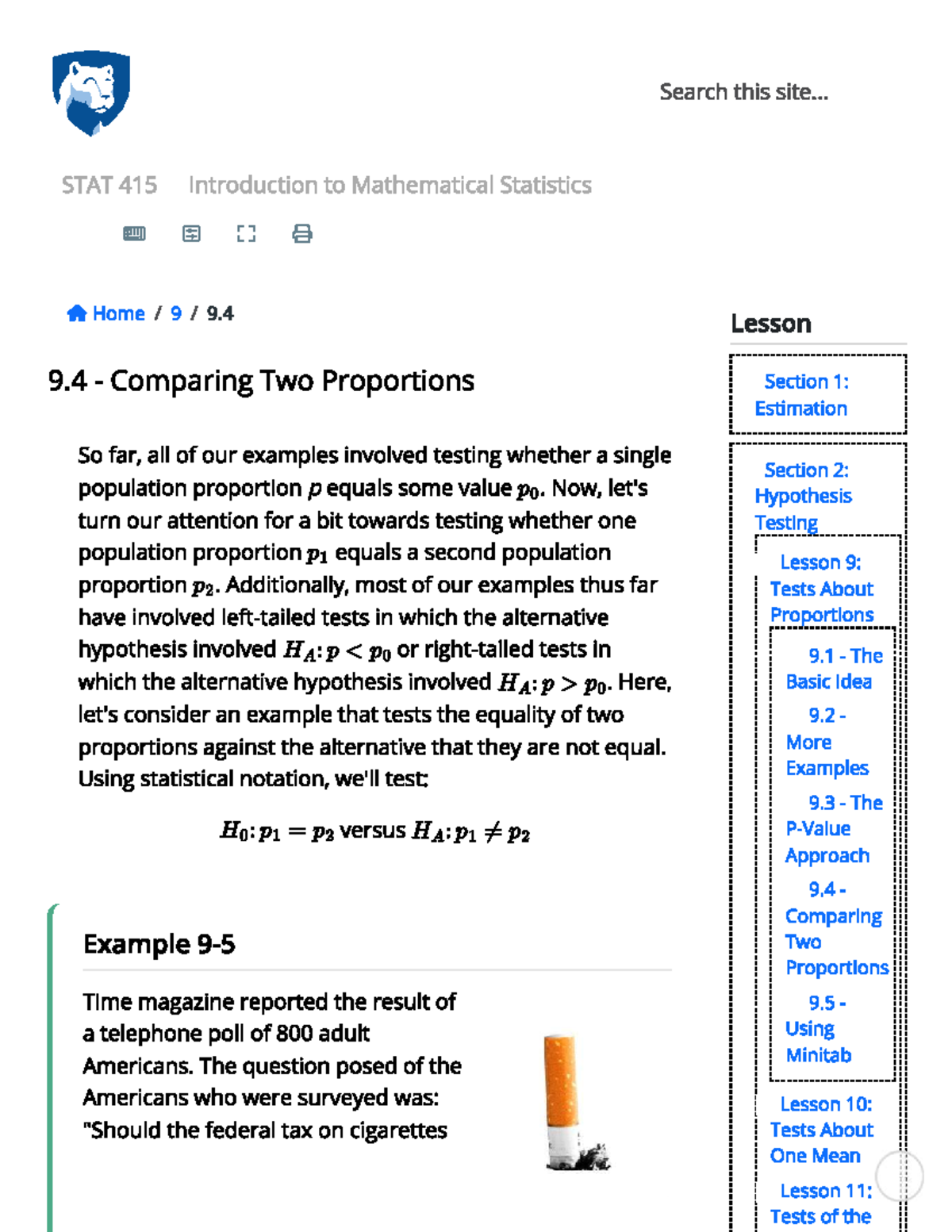Comparing Two Proportions: Lesson 9.4 Analysis and Hypothesis Testing ...