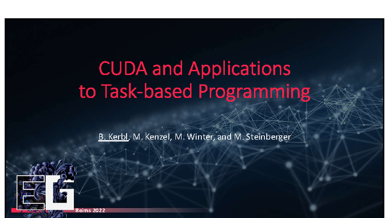 CUDA Programming Overview and Applications - Reims 2022 - Studocu