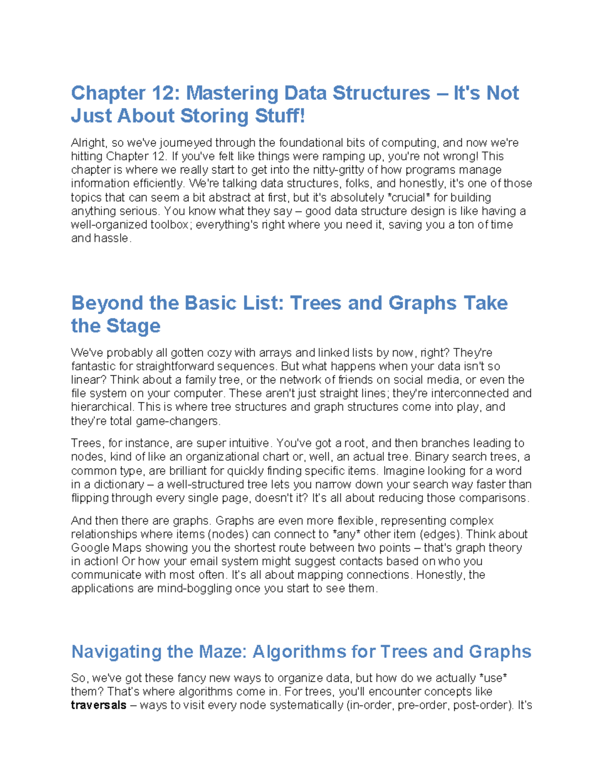 Chapter 12: Mastering Data Structures in Intro to Computing - Studocu