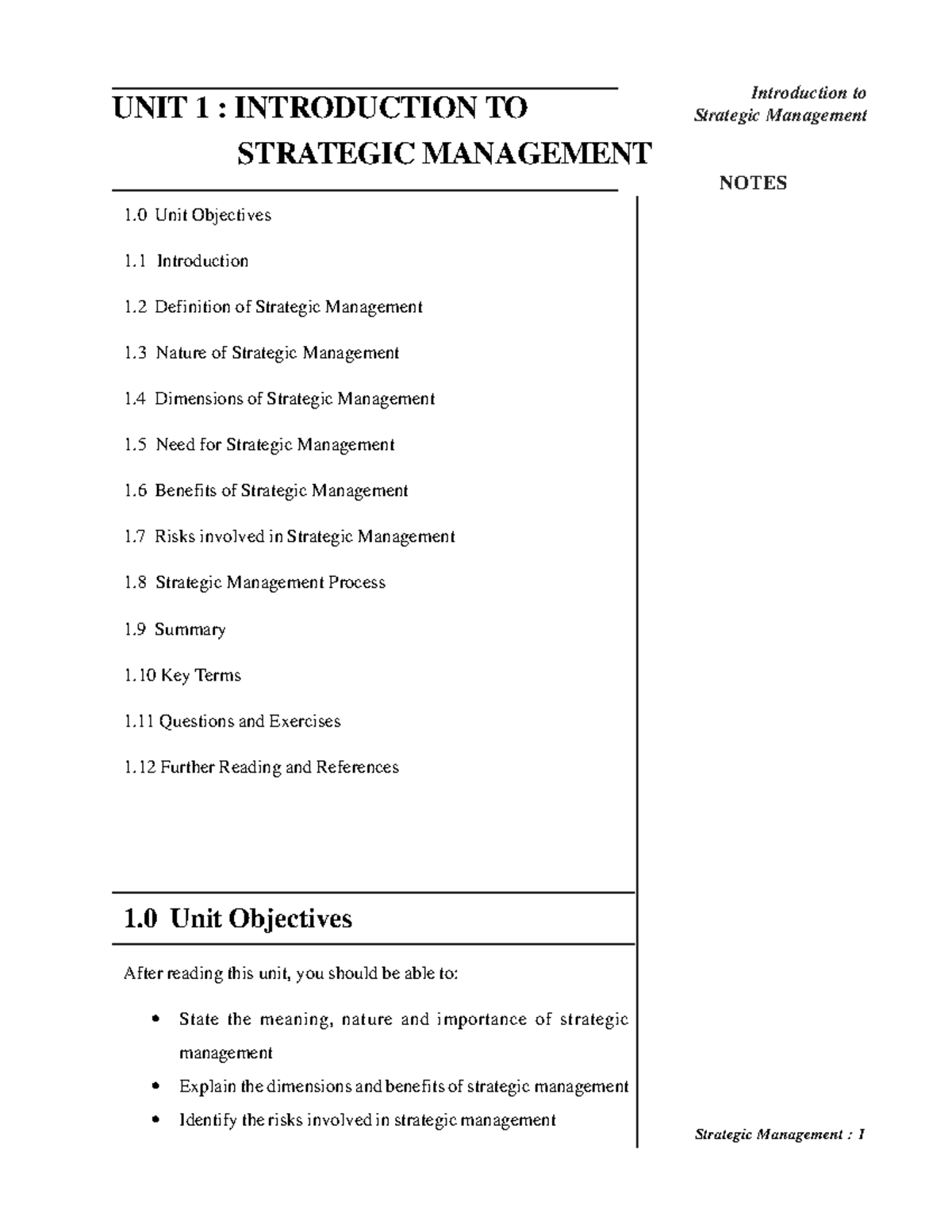 Chapter 1: Introduction to Strategic Management (SM101) Notes - Studocu