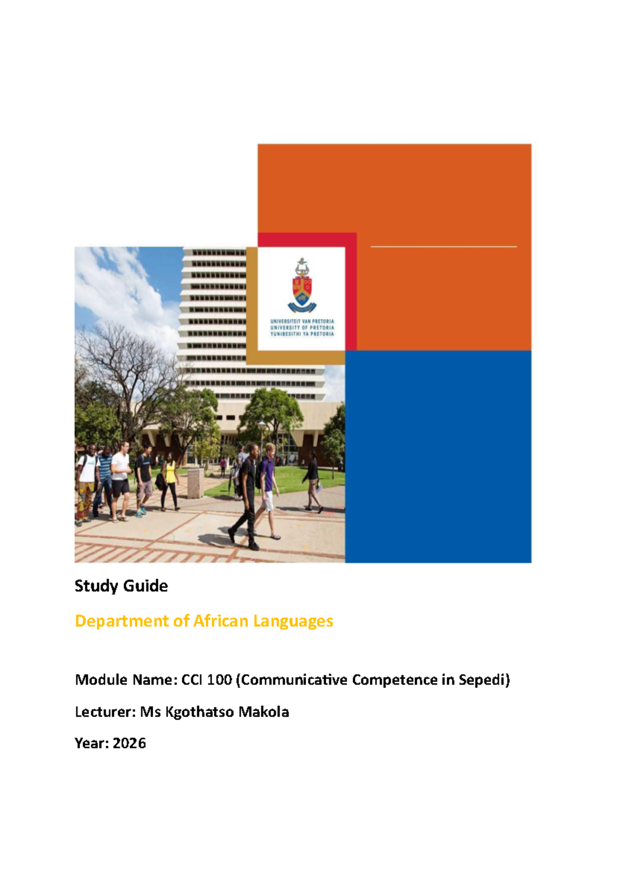 CCI 100 Study Guide: Communicative Competence in Sepedi 2026 - Studocu