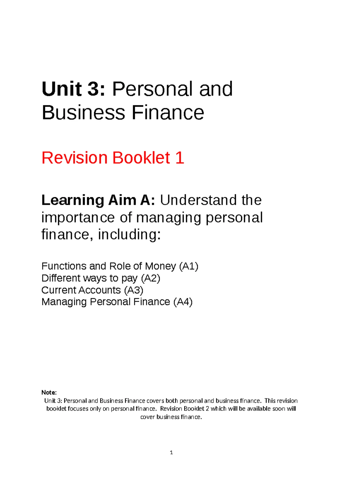 Unit 3 Jan 2020 Exam - unit 3 personal and business finanace past ...