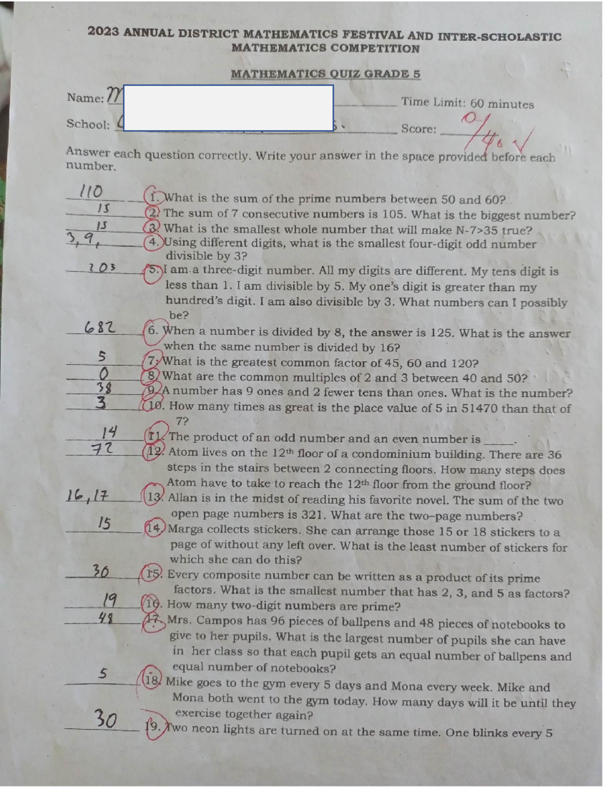 Math Quiz Bee Reviewer Guide - Studocu