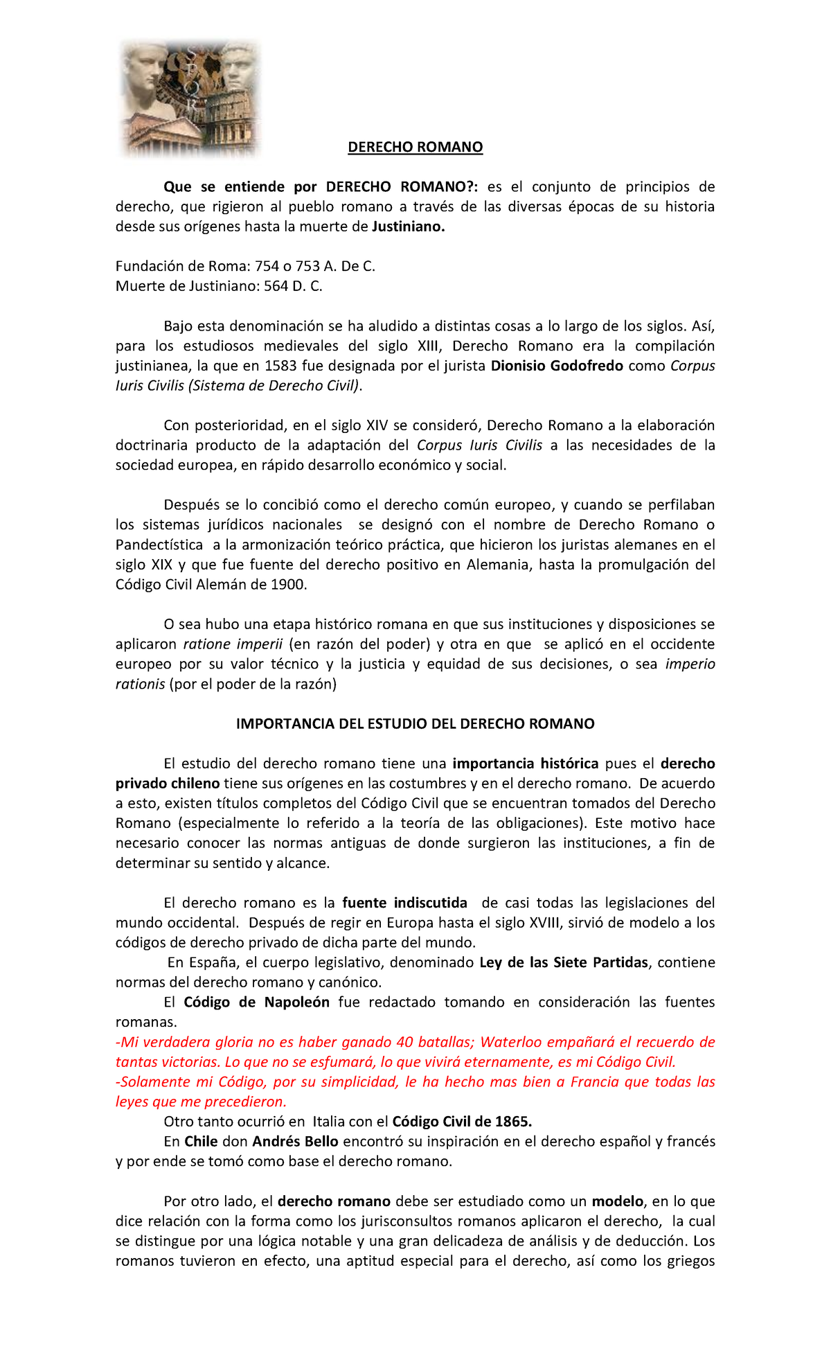 DERECHO ROMANO: Fuentes y Nociones Esenciales (DERECHO 101) - Studocu
