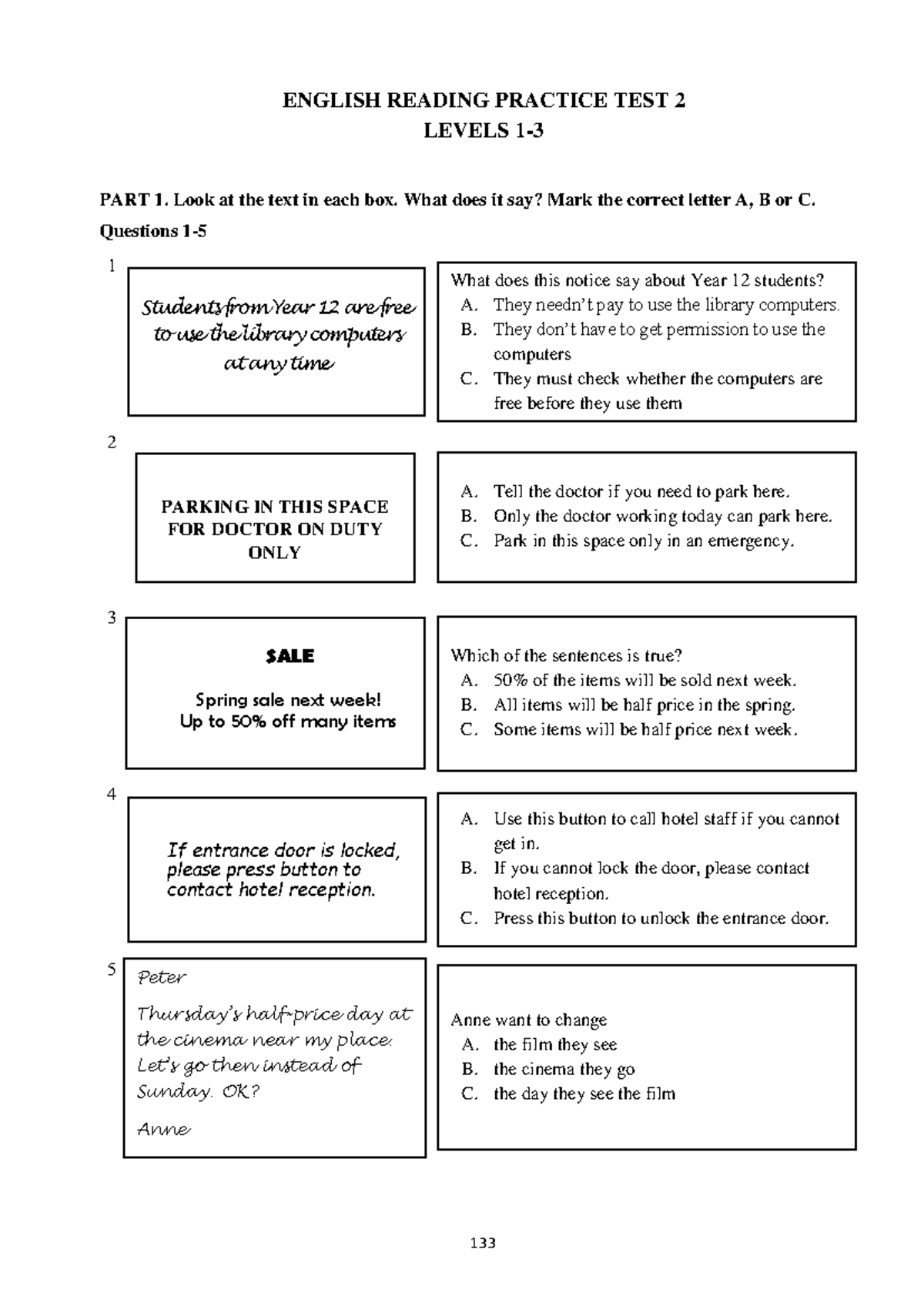 English Reading Practice Test 2 - Comprehensive Review and Answers ...