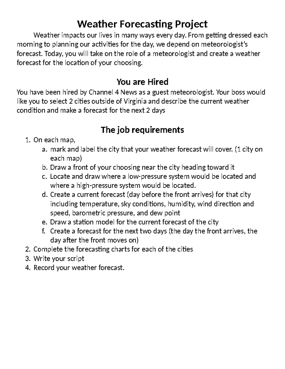 Weather Forecasting Project - Weather Forecasting Project Weather ...