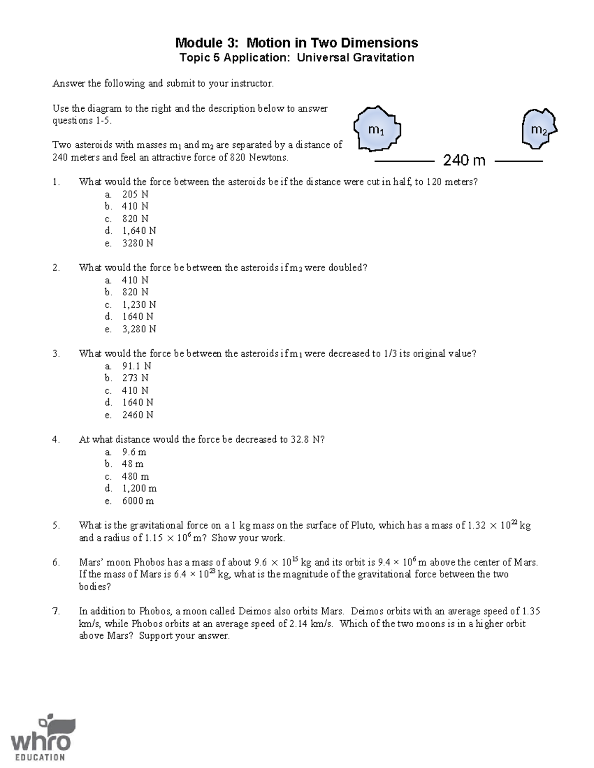 Mod3: Application of Universal Gravitation Assignment - Studocu
